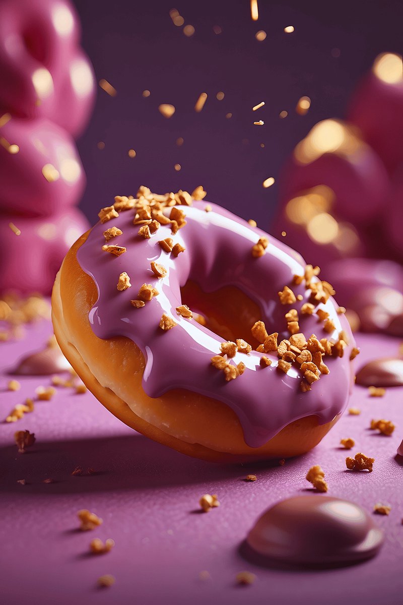 Roze Donut Poster | Donut Art | Donut met Glazuur | Keukenposter ...