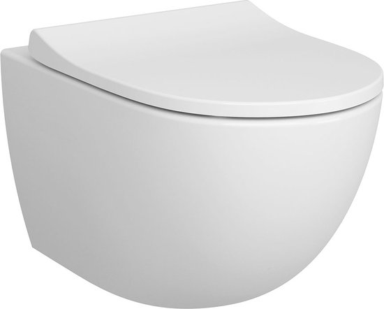 Rim-ex wall-hung WC pan, 54 cm, with con. bidet fn., White | bol