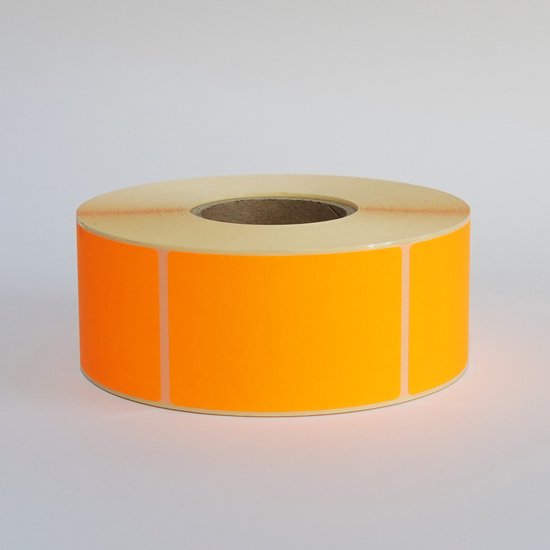 Blanco Stickers op rol 1000ex. 70x45mm oranje | bol