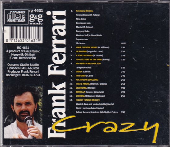 Crazy - Frank Ferrari, Frank Ferrari | Muziek | bol