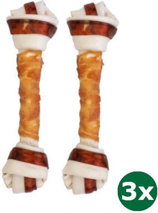 3x15-16,5 cm 2 st Petstyle living geknoopt bot multicolor met kip ...