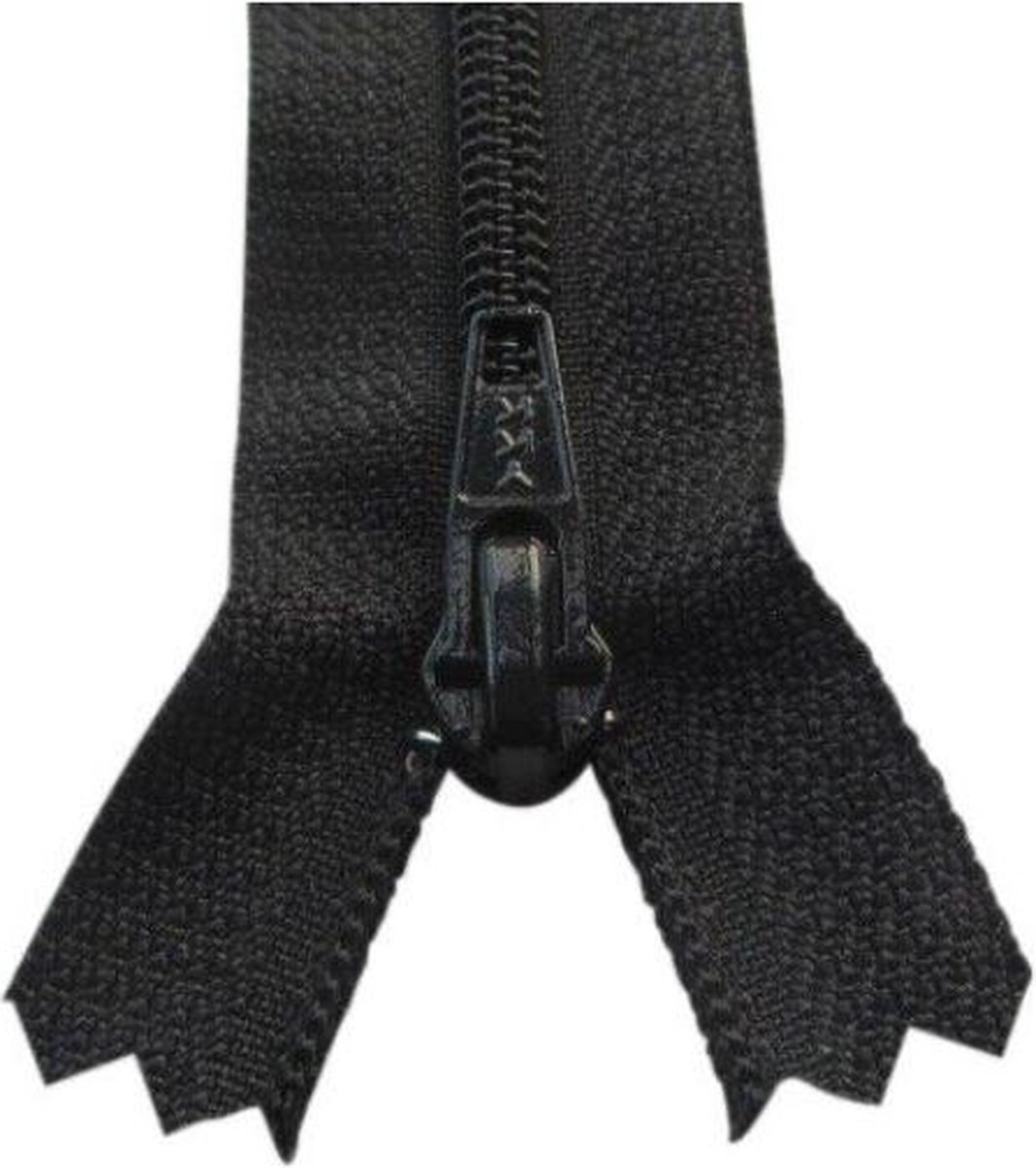 YKK broekrits - Nylon rits - 15cm - Niet deelbaar - Zwart - 4mm | bol
