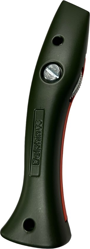 Delphin-03 Club Edition mes olijfgroen-signal oranje inclusief houder ...