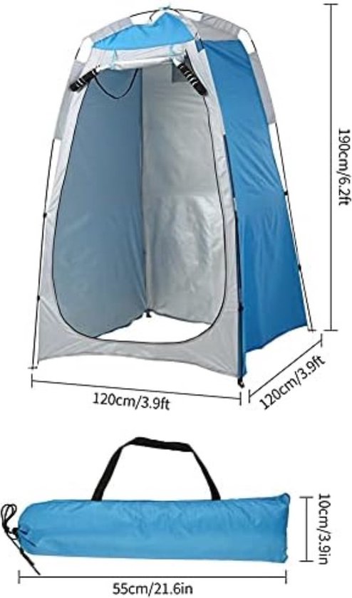 Douchetent - Omkleedtent - Wc tent - Toilettent - Camping - Wit|Blauw | bol