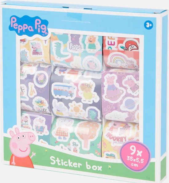 Peppa Pig Stickerbox - 315 Stickers 5,5 cm - Leeftijd vanaf 3 Jaar | bol