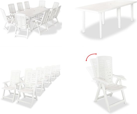 vidaXL-11-delige-Tuinset-kunststof-wit - Tuinset - Tuinsets - Tuin Set ...