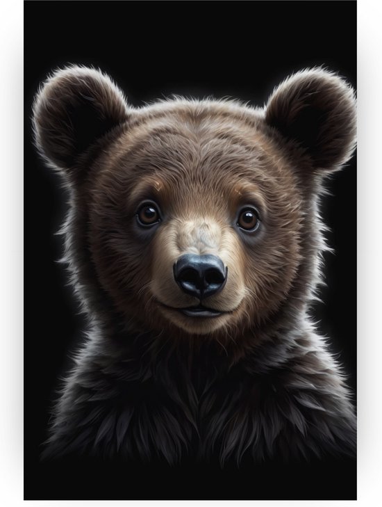 Baby beer schilderij - Kinderkamer muurdecoratie - Schilderij beren ...