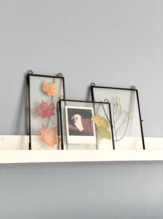 10 x 22 cm Zwart Hangend Zwevend Glazen Fotolijst Muur Goud Geometrisch ...