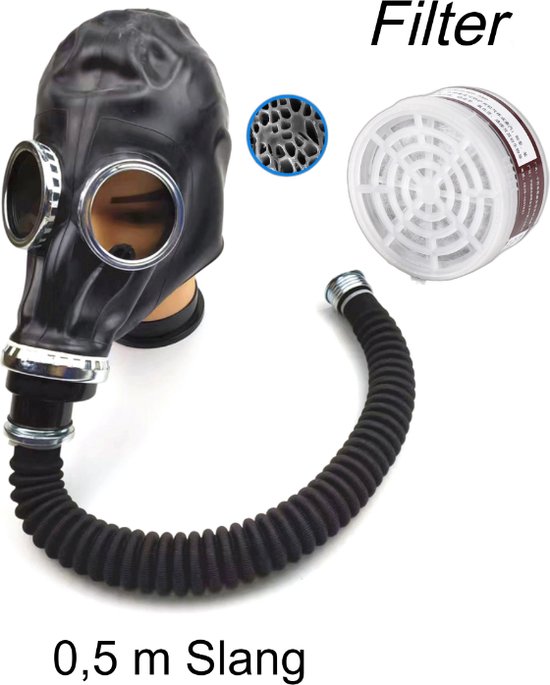 Rubber Gasmasker Met Slang en Filter SM | BDSM | Rubber | Flexibel ...