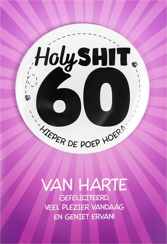 Shit wat een superleuke button | Wenskaart | 60 jaar | bol