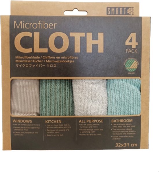 Smart Microfiber System Microvezeldoekjes Grijs 4ST | bol