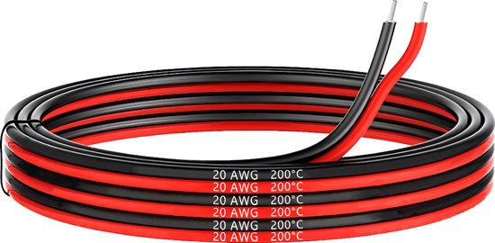 MMOBIEL 20 AWG Siliconen Elektrische Draad - 20 Gauge (0,52mm²) Vertinde Koperkabel -... | bol