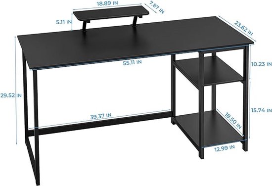 monitorstandaard, pc-tafel, gamingtafel voor thuiskantoor, Bureau ...