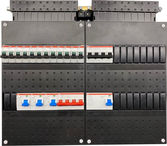 ABB groepenkast 12 groepen, 3 aardlekschakelaars 2-P, 1 ...