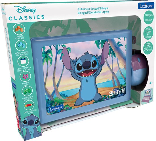 Stitch tweetalige educatieve laptop met 124 activiteiten (FR/NL) | bol