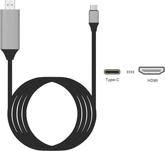 HDMI naar USB-C kabel 2 meter Zwart | hdmi naar usb-c | usb-c naar hdmi ...
