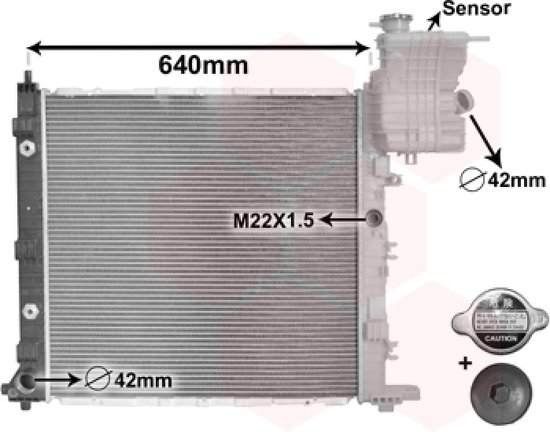 RADIATOR VOOR MERCEDES BENZ VITO 1995-2003 6385011601 | bol