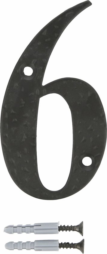 AMIG Huisnummer 66 - massief gesmeed staal - 10cm - incl. bijpassende ...