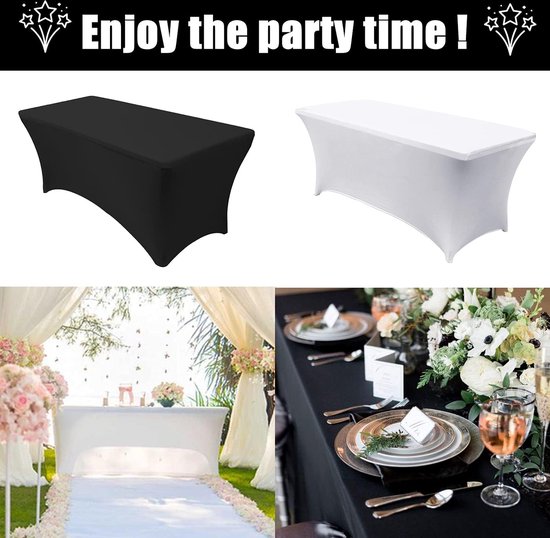 6ft Stretchy Fitted Spandex Tablecloths for Open Back Rectangular ...