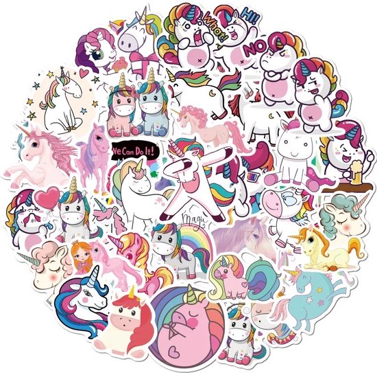 50x Eenhoorn Stickers - Unicorn - Kinderstickers - Eenhoornstickers ...