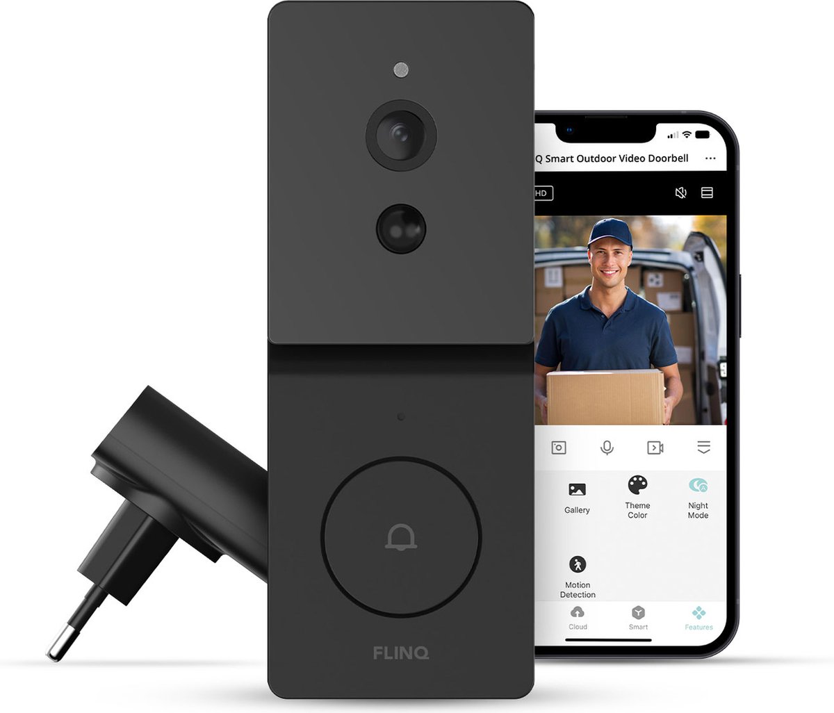 FlinQ Slimme Deurbel - Deurbel Draadloos - Deurbel met Camera - Incl ...