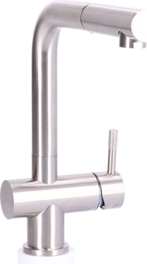 STAHL Keukenkraan massief RVS met uitrekbare uitloop RVS inclusief 3M Waterfilter | bol