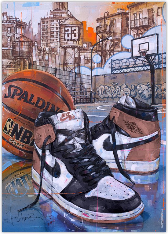 Sneaker poster basketball rust pink 50x70 cm | bol