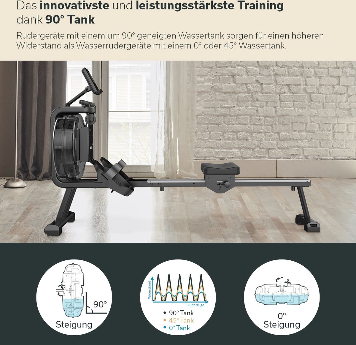 Skandika Mora Water Roeimachine SET – Roeitrainers - Roeimachine (172l ...