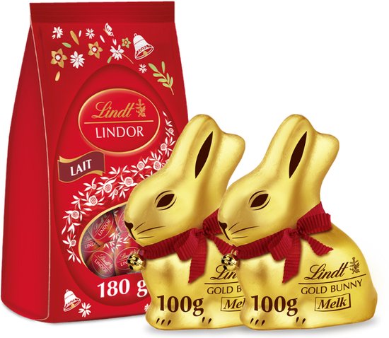 Lindt Gold Bunny Paashaas And Lindor Chocolade Eitjes Bundel 2x 100
