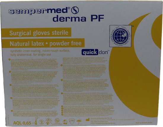 Sempermed Derma PF latex ongepoederd, steriel, mt 6.0, 50 paar | bol