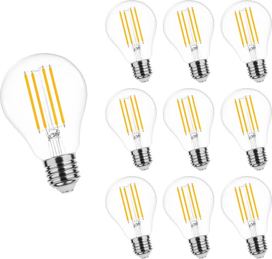 Modee Lighting - Voordeelpak 10 stuks - LED Filament lamp dimbaar - E27 fitting - A67... | bol