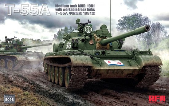 1:35 Rye Field Model 5098 T-55A Medium Tank Mod. 1981 with workable ...