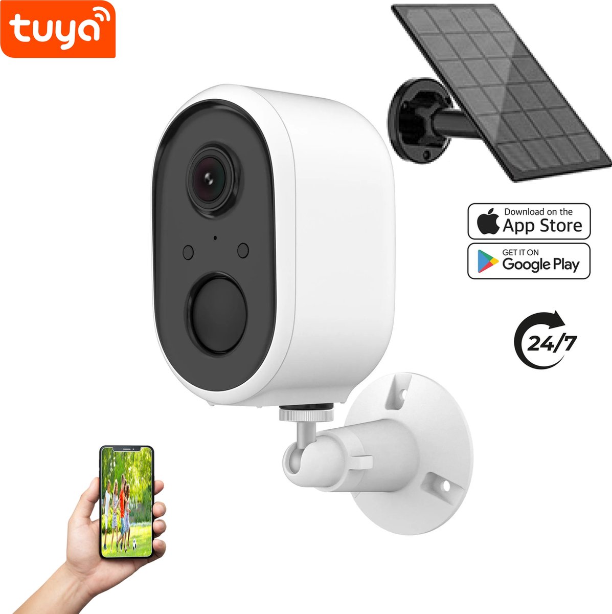 Tuya Solar IPCamera - Buiten en Binnencamera - Met Zonnepaneel - Solar ...
