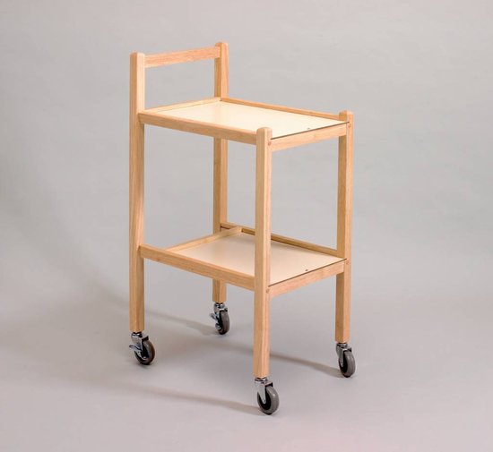 Houten gebruiksvriendelijke trolley- compact 40 cm, met gewone wielen | bol