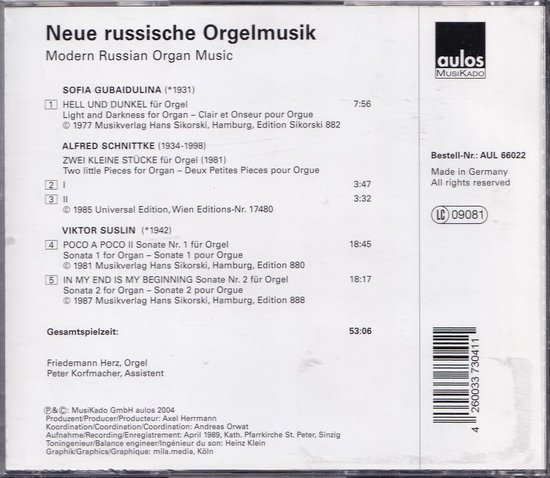 Modern Russian Organ Music, S. Gubaidulina | Muziek | bol