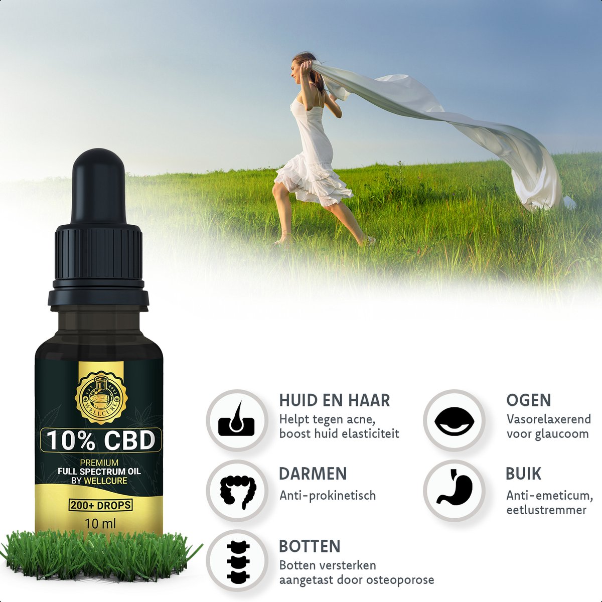 Wellcure® Organische CBD Olie - Full Spectrum 10% - Biologische ...