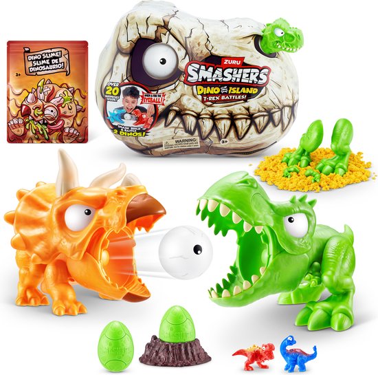ZURU - Smashers - Dino Island T-Rex Battles Mini - Green Dino | bol