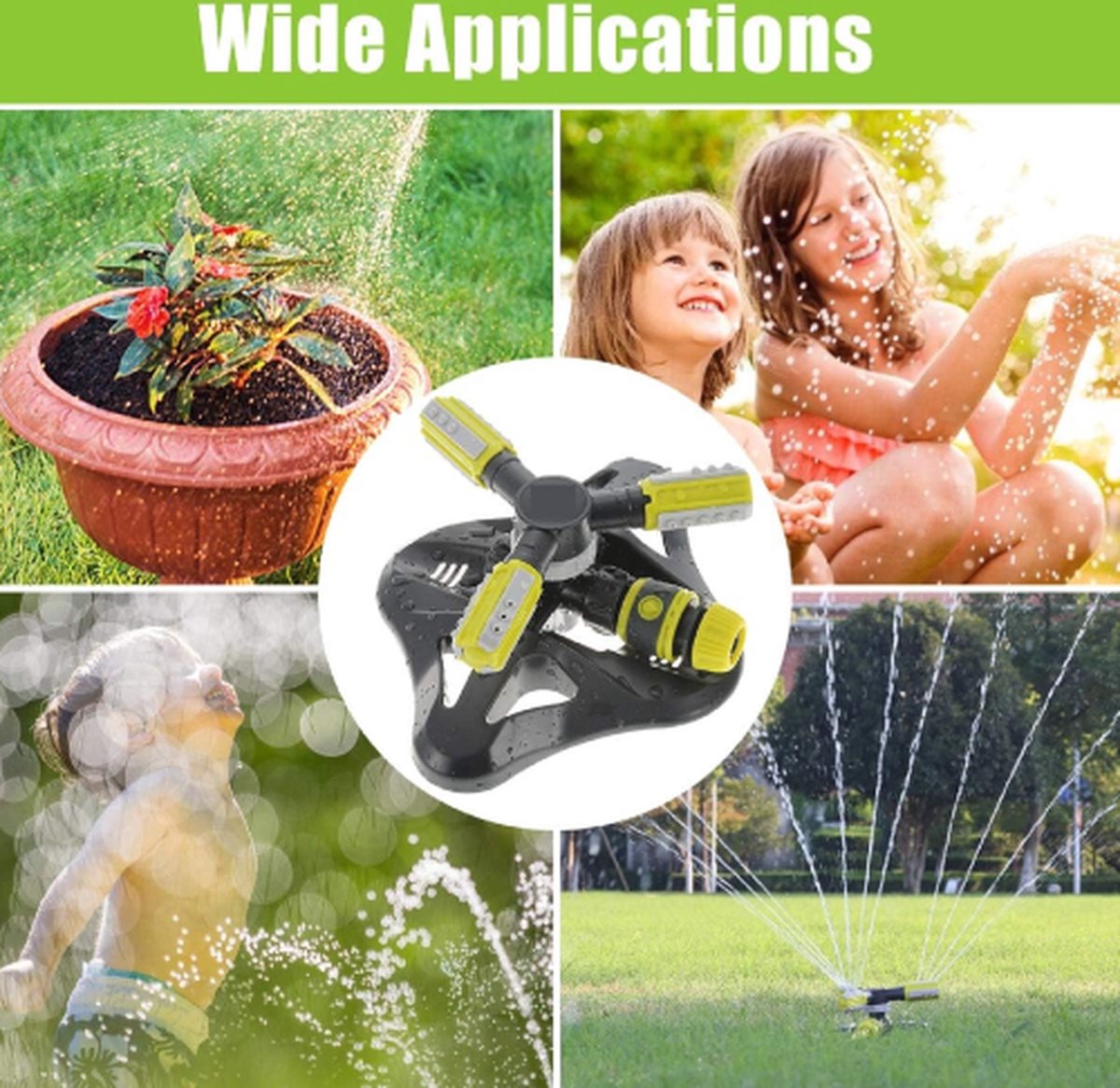 Tuin watersproeier, gazon 360 graden roterende automatische irrigatie ...