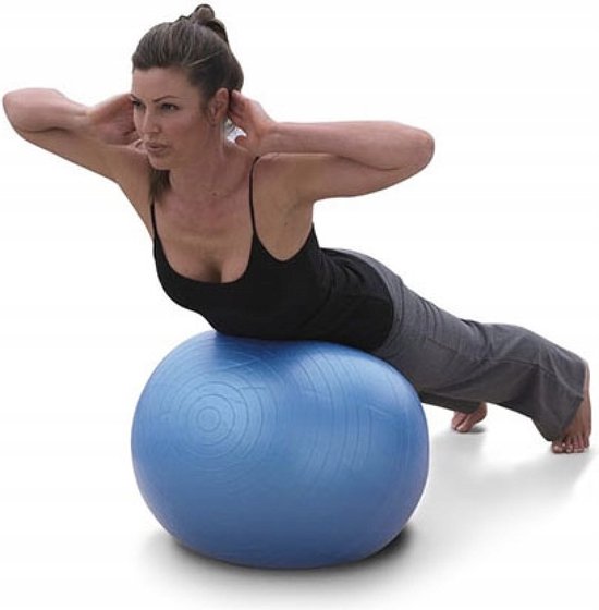 Playos® - Yogabal - 65 cm - Grijs - inclusief Pompje - met Reliëf ...