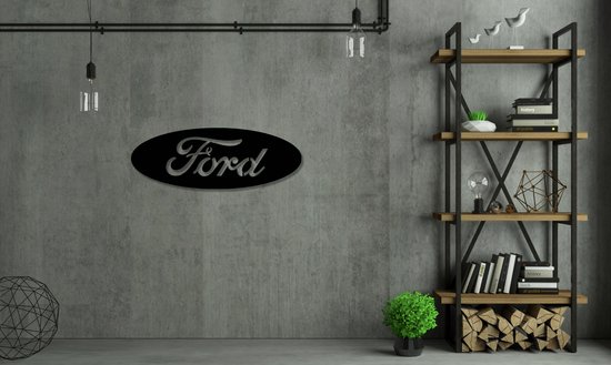 Ford - Logo - Metaalkunst - Zwart - 80 x 32 cm - Auto Decoratie - Muur ...