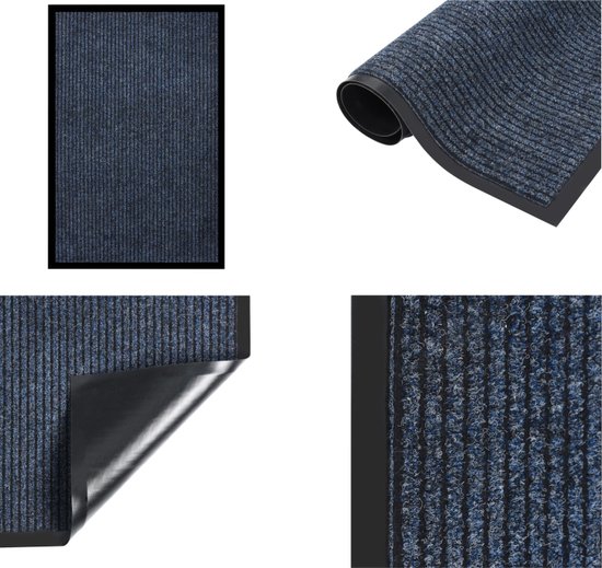 vidaXL Deurmat 80x120 cm gestreept blauw - Mat - Matten - Deurmat ...