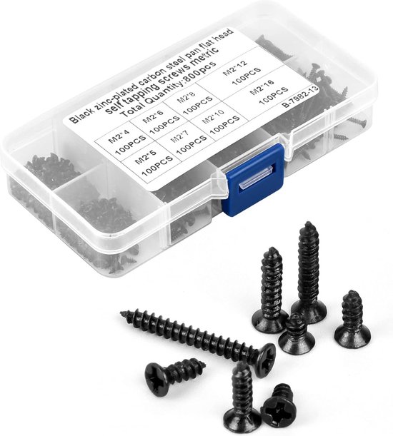 schroeven - zelftappende schroeven-assortimentset, 800-delige | bol