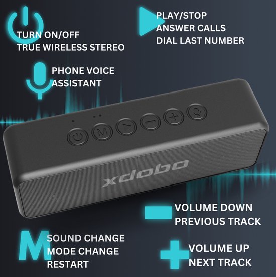 xdobo X5 Draadloze Bluetooth Speaker 30Watt - Surround Sound - TWS ...