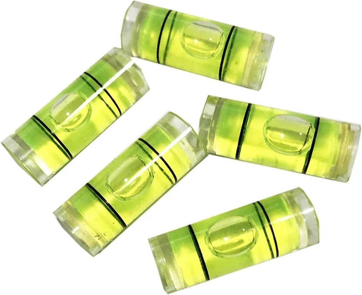 5 x mini waterpas (20mm x 6mm) / Onbreekbare acrylglazen buislibellen ...