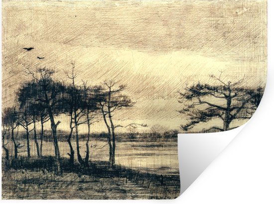 Muurstickers - Sticker Folie - Dennenbomen in het moeras - Vincent van ...