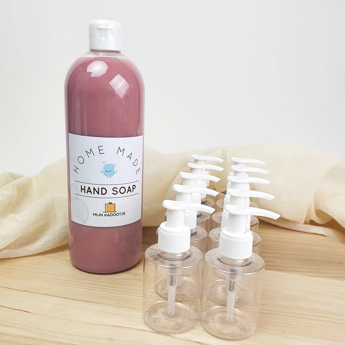 Zeep - Zeeppompje - Set van 10 + 1L handzeep - Witte dop - Magnolia ...