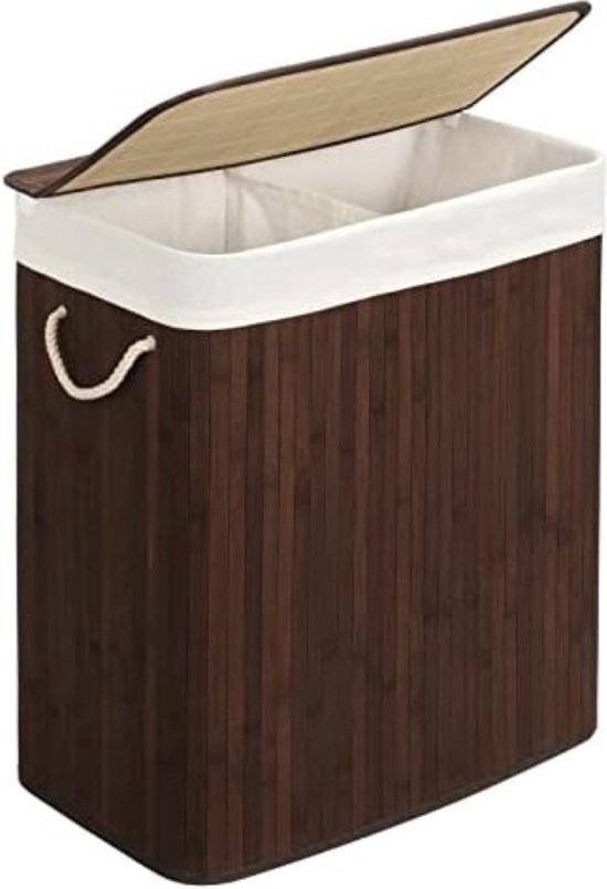 Wasmand Riet - Wasmand Riet Met Deksel - Wasmand Bamboe - 51.5 x 31.5 x ...