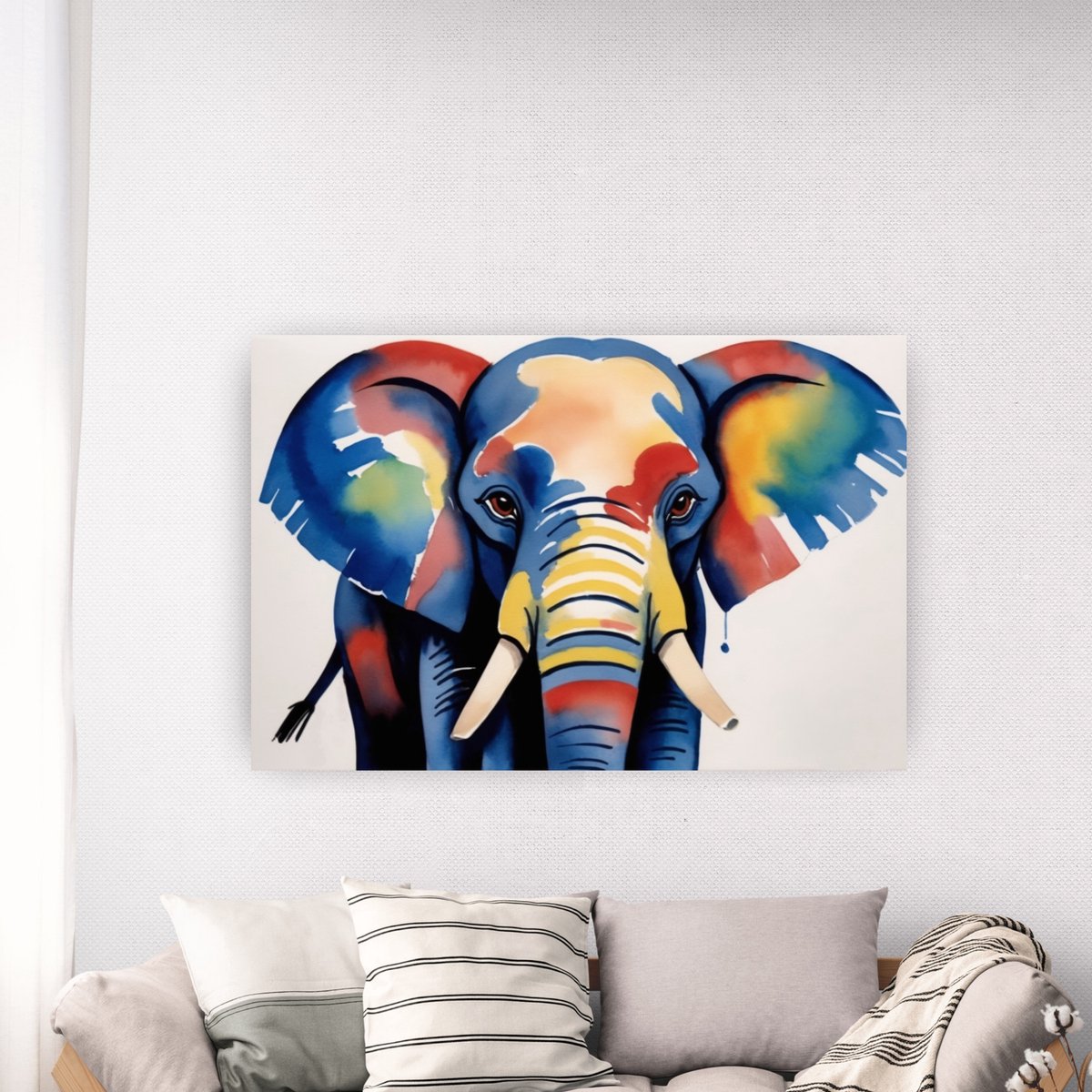 Olifant in waterverf poster - Aquarel poster - Poster olifant ...