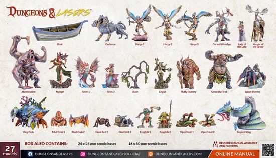 Dungeons and Lasers - FANTASY MINIATURES SET - RPG Terrein ...