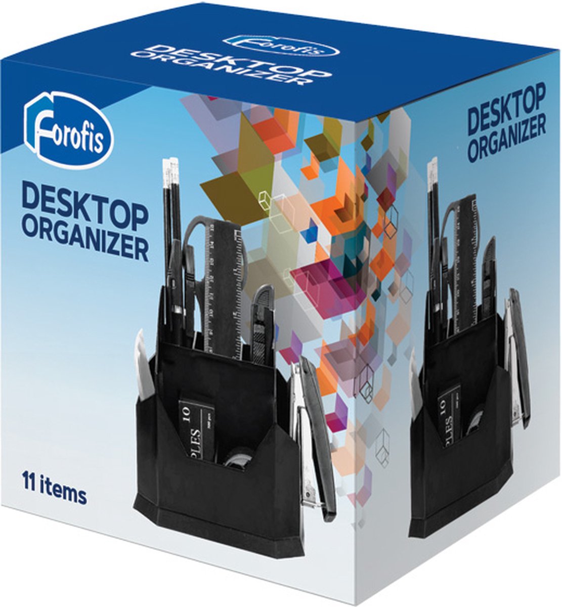 Forofis 11-delig pennenbakje - Vierkante bureau organizer - Zwart | bol